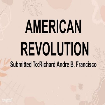 Rebolusyong amerikano | PPTX