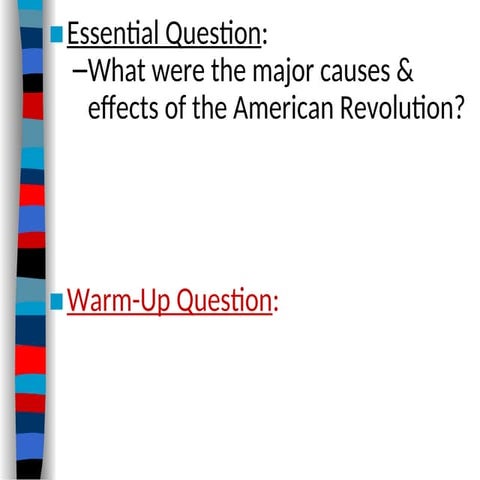 American Revolution and questions and ans | PPT