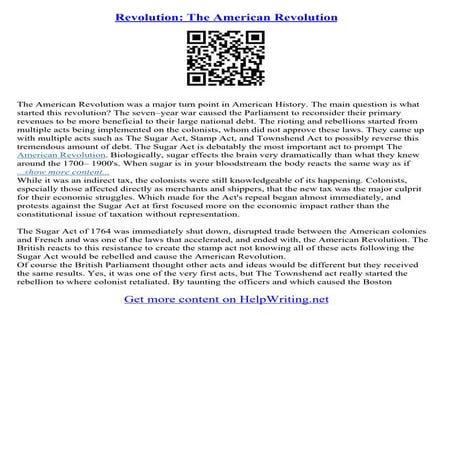 Essay On The American Revolution | PDF