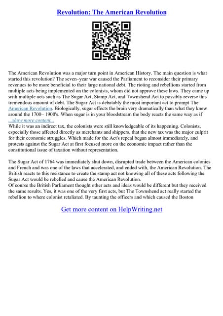 Revolutionary War Essay | PDF