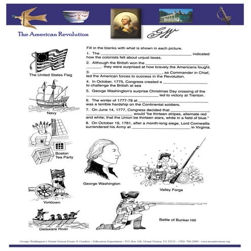 American Revolution Fill in-the-blank | PDF
