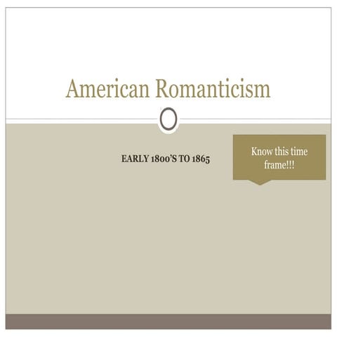 American Romanticism Literature | PPT