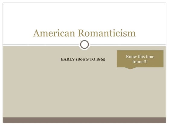 American Romanticism | PPT