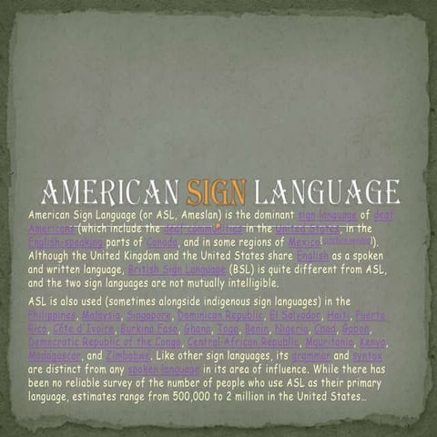 American sign language powerpoint | PPTX