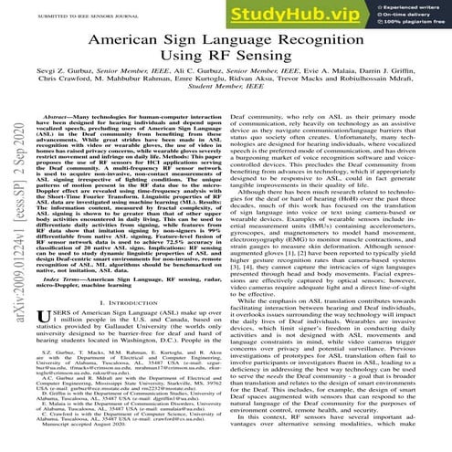 American Sign Language Recognition Using Rf Sensing Pdf