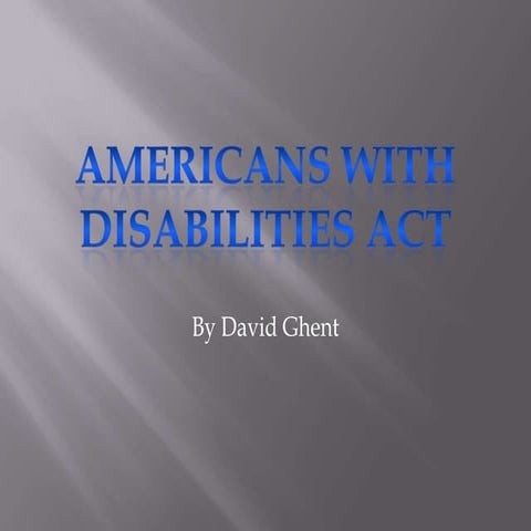 Americans with Disabilities Act by David G. | PPTX