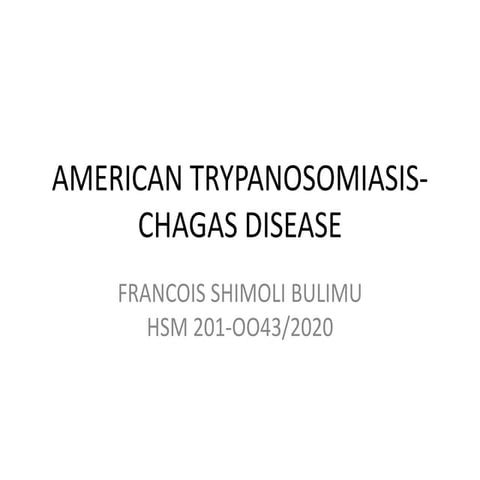 Reduviid bug And Chagas Disease | PPTX