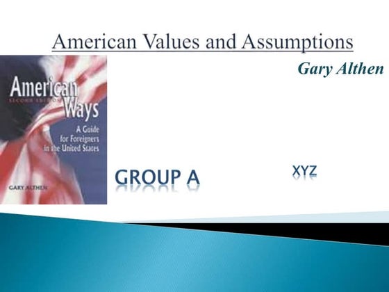 American values & assumptions1 | PPT