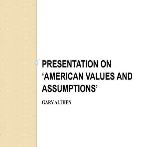 American values & assumptions1 | PPTX