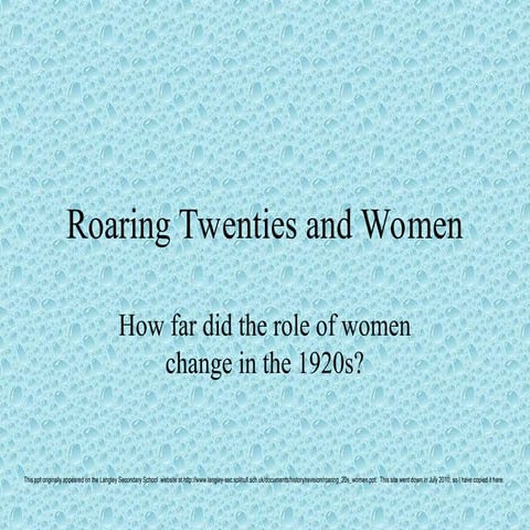 America Roaring 20s Women PowerPoint Presentation | PPT