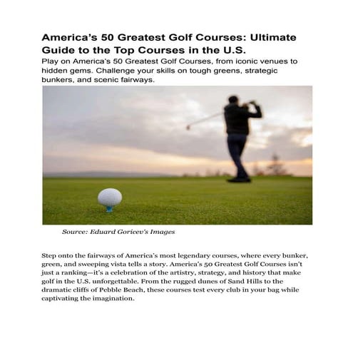 America’s 50 Greatest Golf Courses_ Ultimate Guide to the Top Courses ...