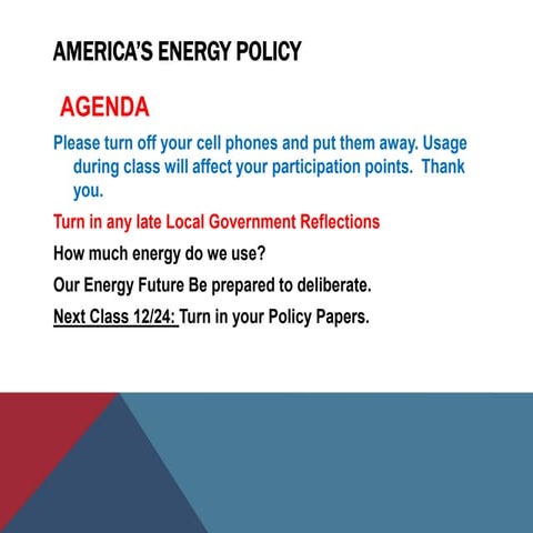 America’s energy policy | PPT