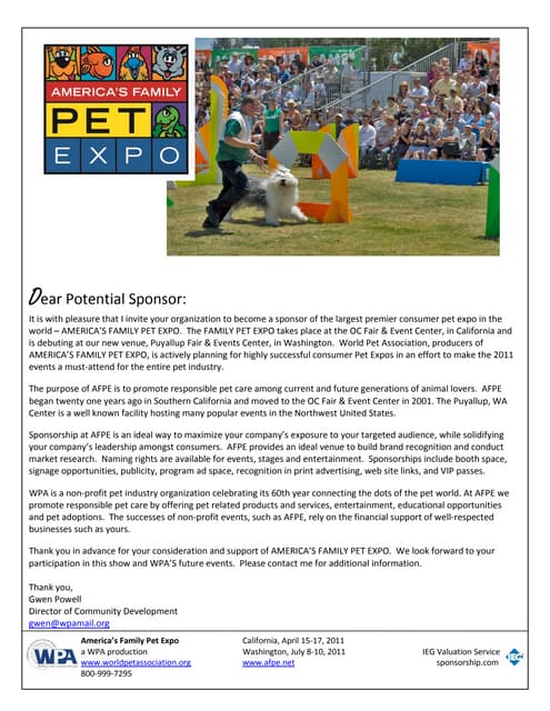 America's family pet expo booth dimensions | PDF | Fan Conventions | Events