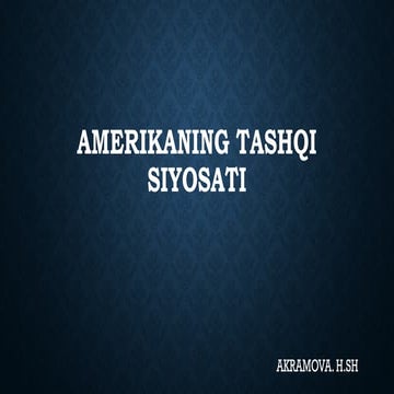 America’s Foreign Policy (2).pptx. 111111111 | PPTX