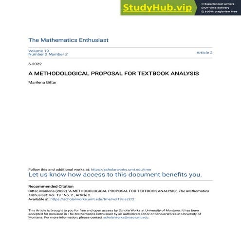 A Methodological Proposal For Textbook Analysis | PDF