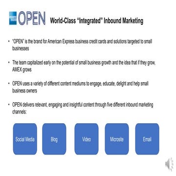 American Express OPEN - World Class Inbound Marketing | PPT