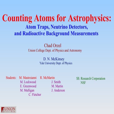 "Counting Atoms for Astrophysics" | PPT