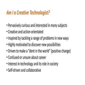 Am I a Creative Technologist? | PPT