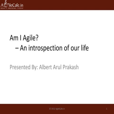 Am I Agile An Introspection Of Our Life | PPTX
