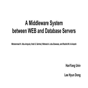 A middleware system between web and database servers | PPT