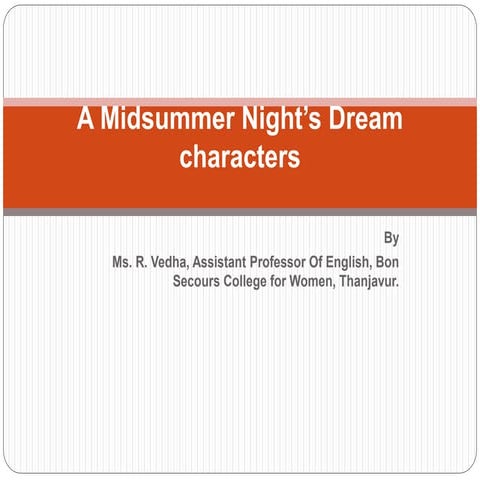 A midsummer nights dream characters | PPT