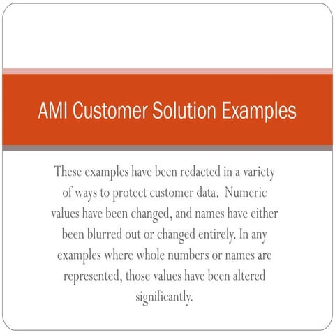 AMI example screen shots | PPT