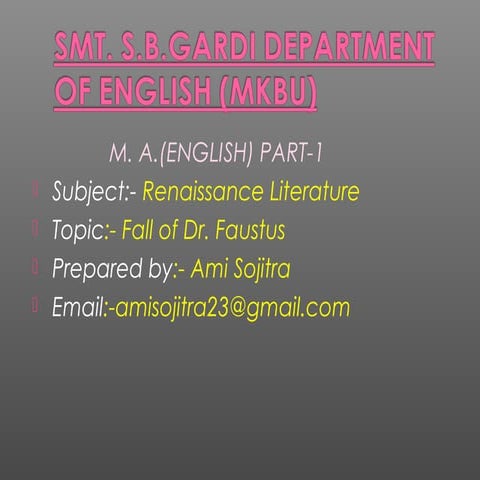 Fall of Dr.faustus | PPT