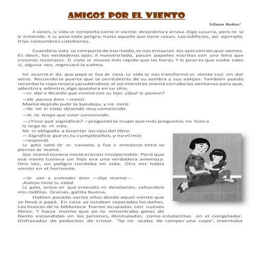 Amigos por el viento cuento infantil quinto grado | PDF
