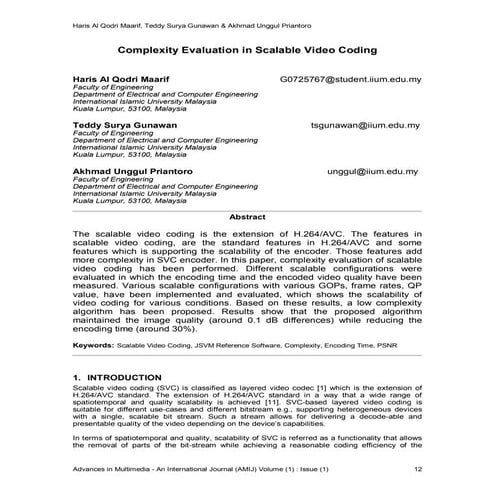Complexity Analysis In Scalable Video Coding Pdf
