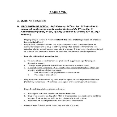 Amikacin drug profile: By RxVichuZ! | DOCX