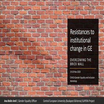 Resistances to institutional change in GE - Overcoming the brick wall ...
