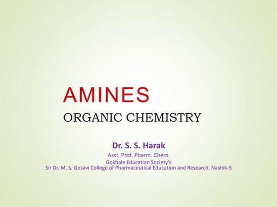Qualitative tests of amines | PPTX