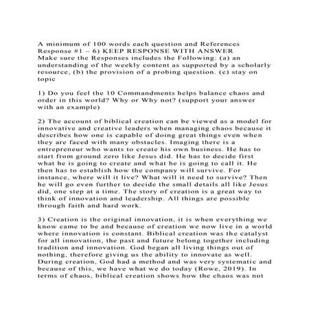 A minimum of 100 words each question and References Response #1 – .docx