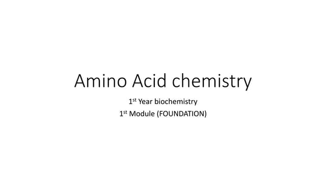 Amino Acid Structure And Chemistry Pptx