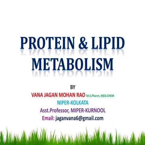 Amino acid and lipid metabolism | PPTX