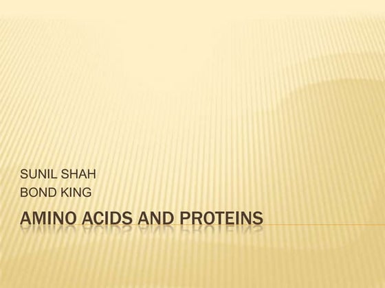 Amino Acids | PPTX | Chemistry | Science