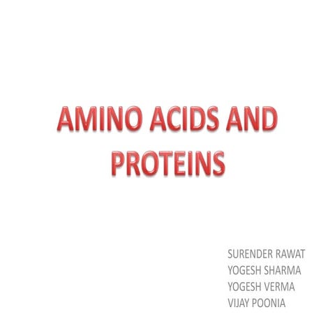 Amino acids and proteins | PPTX