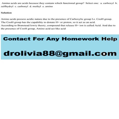 Amino acids are acids because they contain which functional group S.pdf