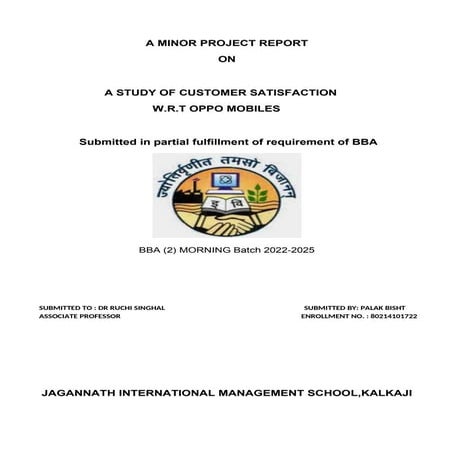 A MINOR PROJECT REPORT on study on customer satisfaction.docx