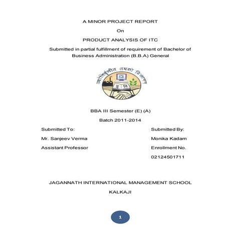 Product Mix of ITC | PPTX
