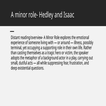 A minor role presentation, poetry presentation | PPTX