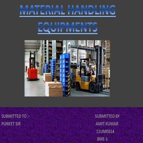 material handling equipments | PPT