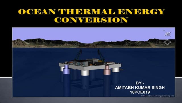 Ocean Thermal Energy Power Plant