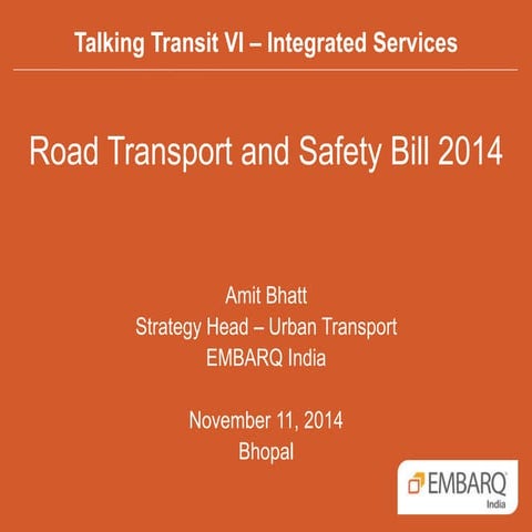 Session 5.1 – Road Transport & Safety Bill and Its Impact on Public ...