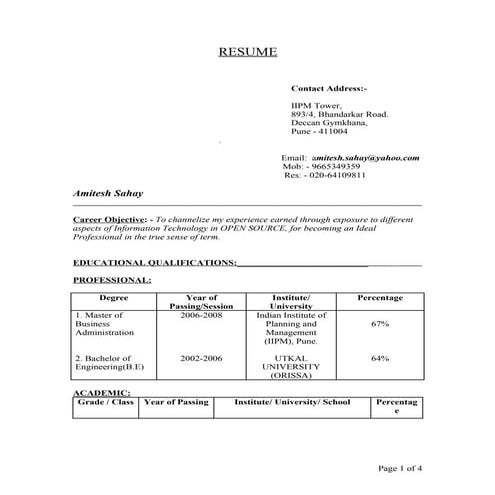 Amitesh Resume | PDF