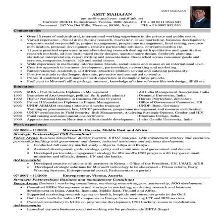 Amit Mahajan Cv November 2009 | DOC