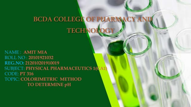 pH determination (electrometric method) | PPTX