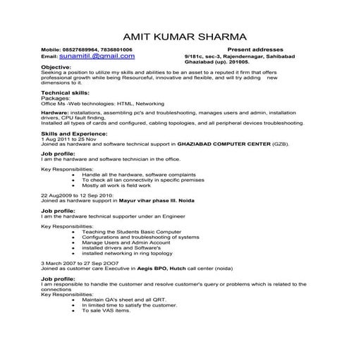 Amit sharma resume | DOCX