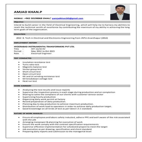 Amjad khan original resume | PDF