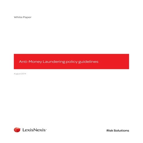 Anti-Money Laundering policy guidelines | PDF